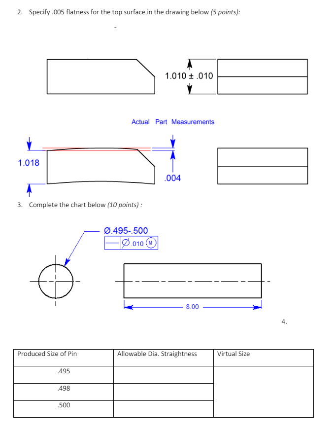 Solved Specify .005 ﻿flatness for the top surface in the | Chegg.com