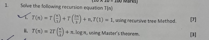 Solved Solve the following recursion equation | Chegg.com