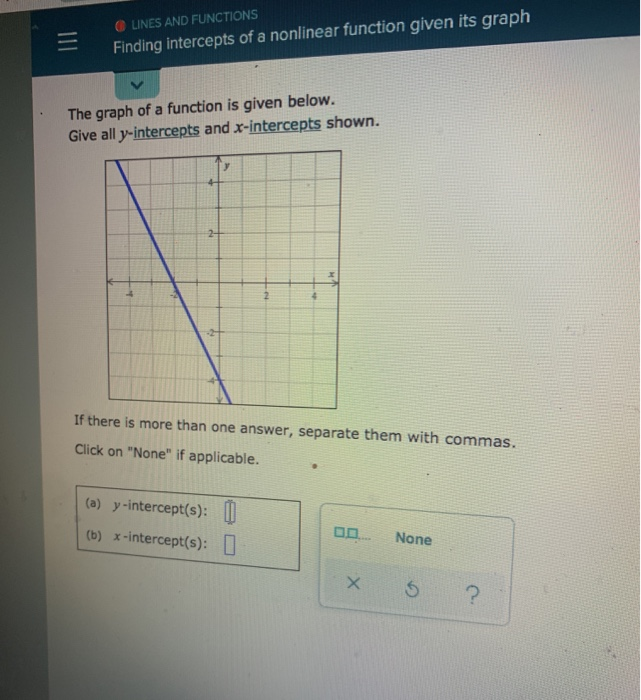 Solved = LINES AND FUNCTIONS Finding intercepts of a | Chegg.com