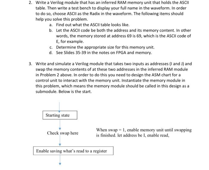 2. Write a Verilog module that has an inferred RAM | Chegg.com
