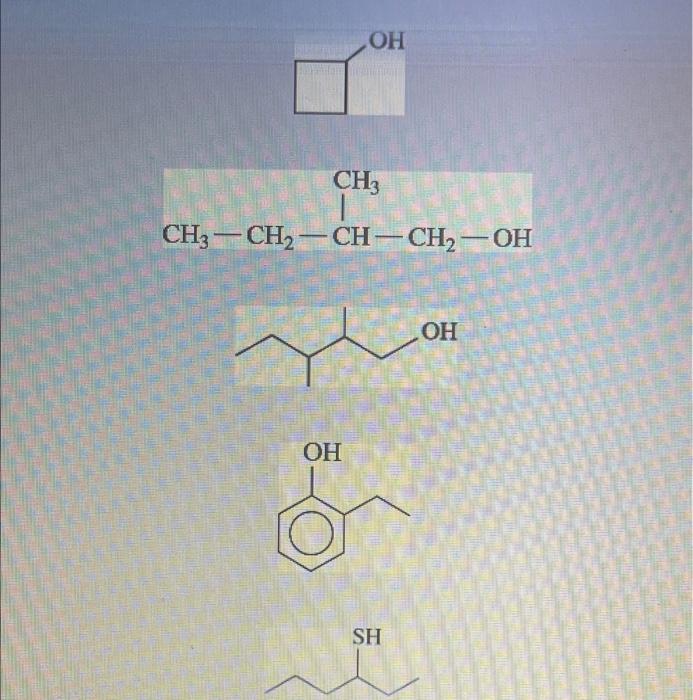 Solved Write the IUPAC and common names for each of the | Chegg.com