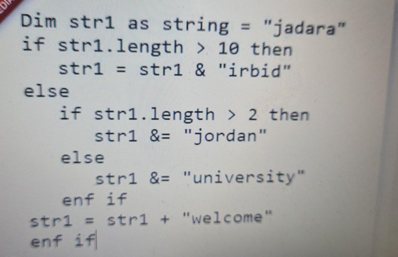 Solved what is the final value of the str 1 variable after | Chegg.com