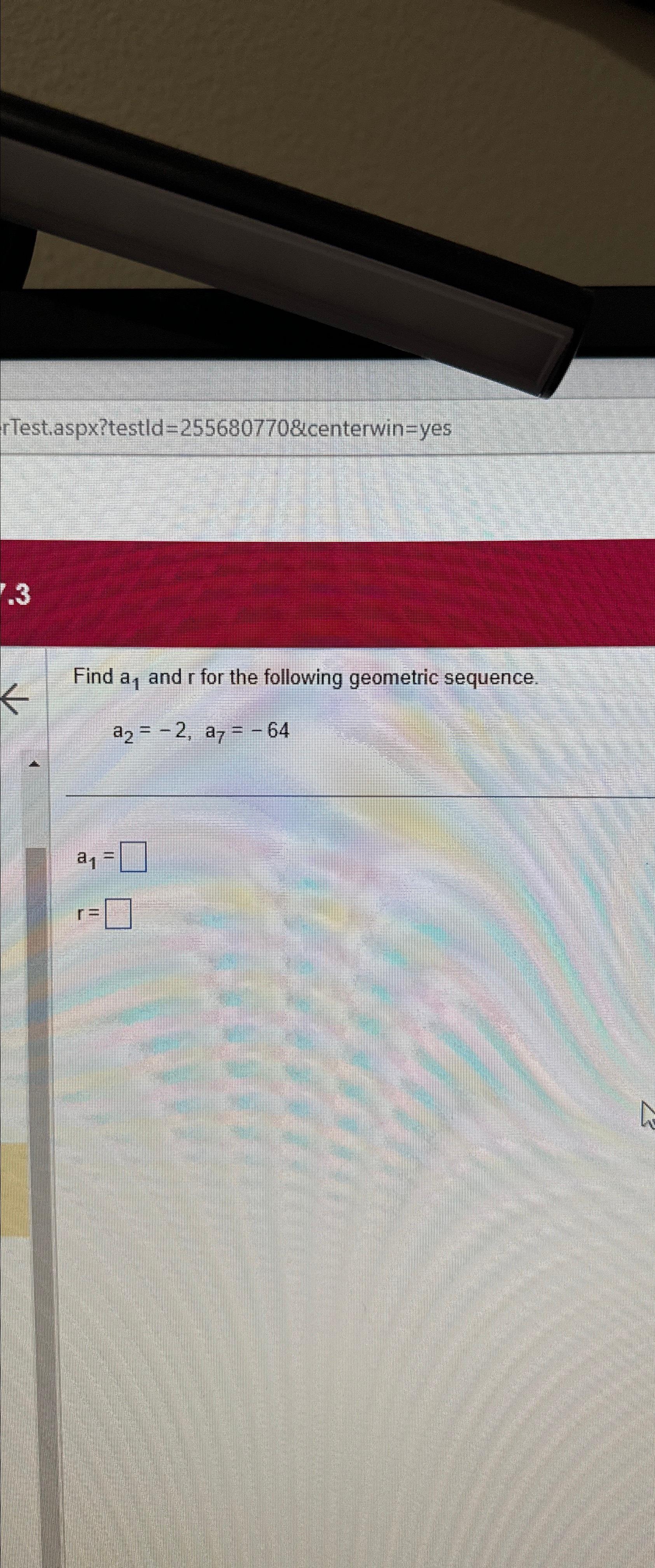 Solved Find a1 ﻿and r ﻿for the following geometric | Chegg.com