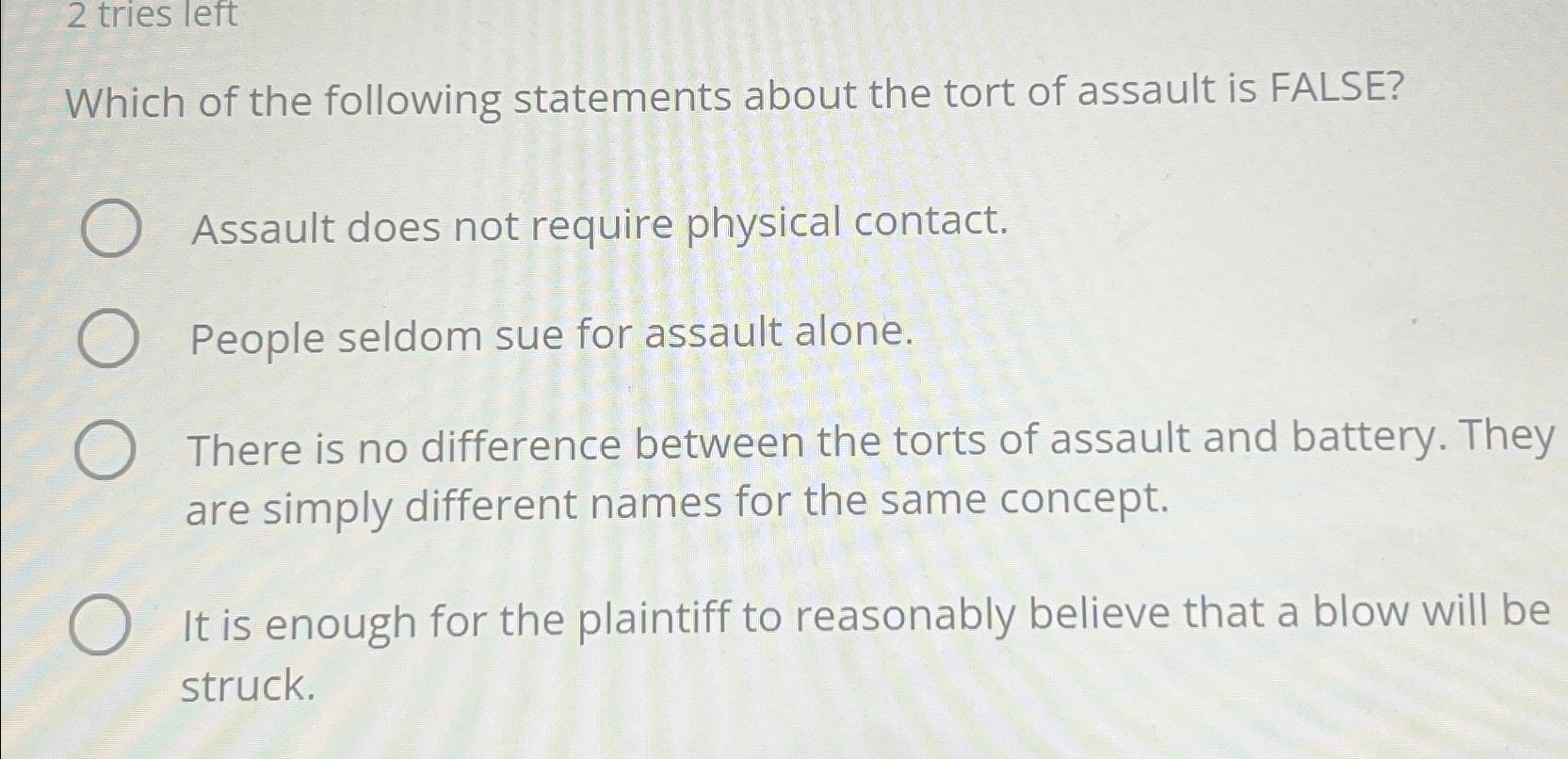 Solved 2 ﻿tries leftWhich of the following statements about | Chegg.com