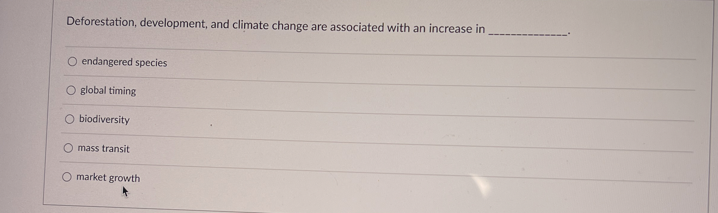 Solved Deforestation, development, and climate change are | Chegg.com
