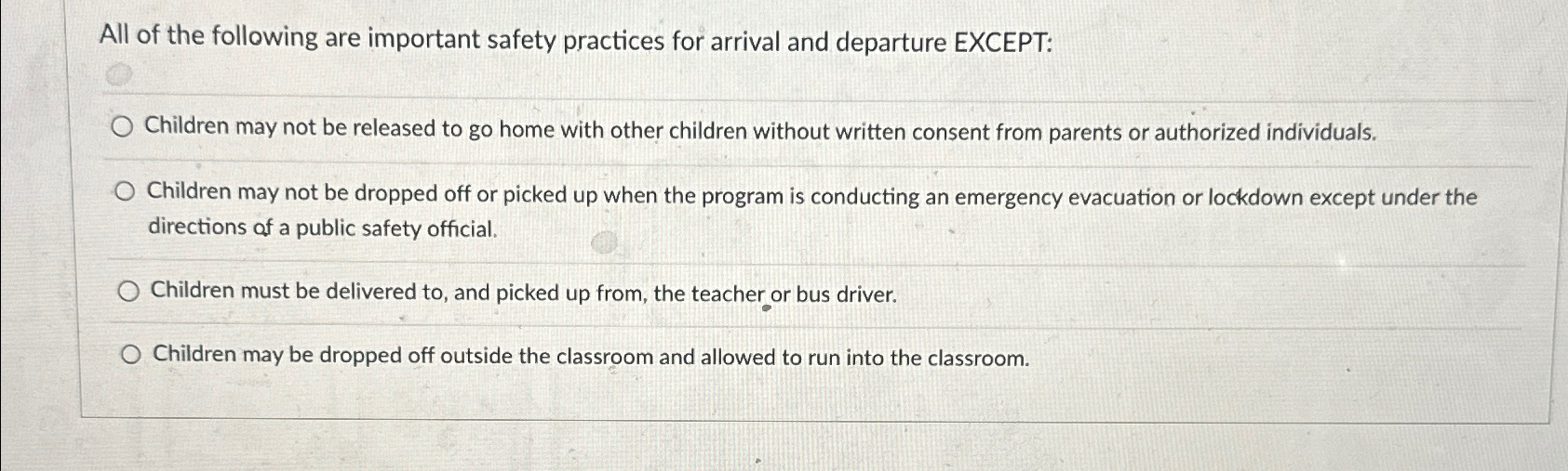 Solved All of the following are important safety practices | Chegg.com