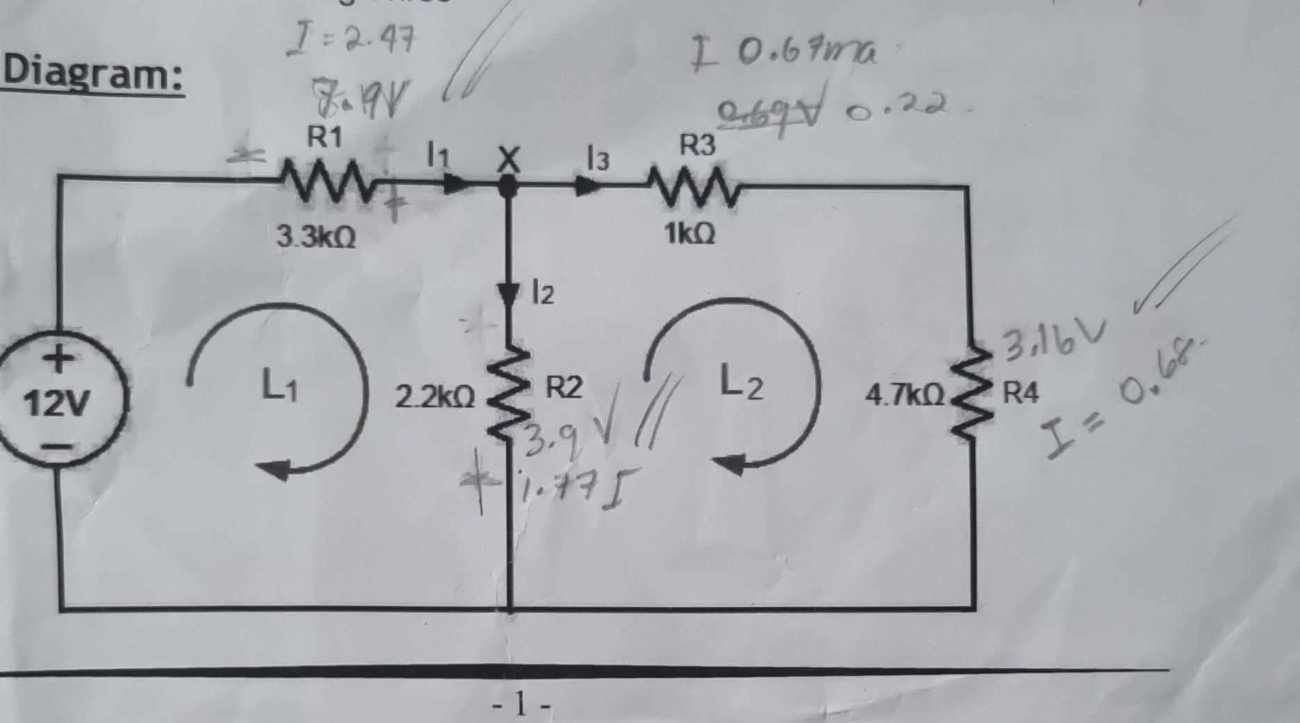 Solved \\( -1- \\)\r\n\r\nPart 1 - Kirchhoff's Current Law | Chegg.com
