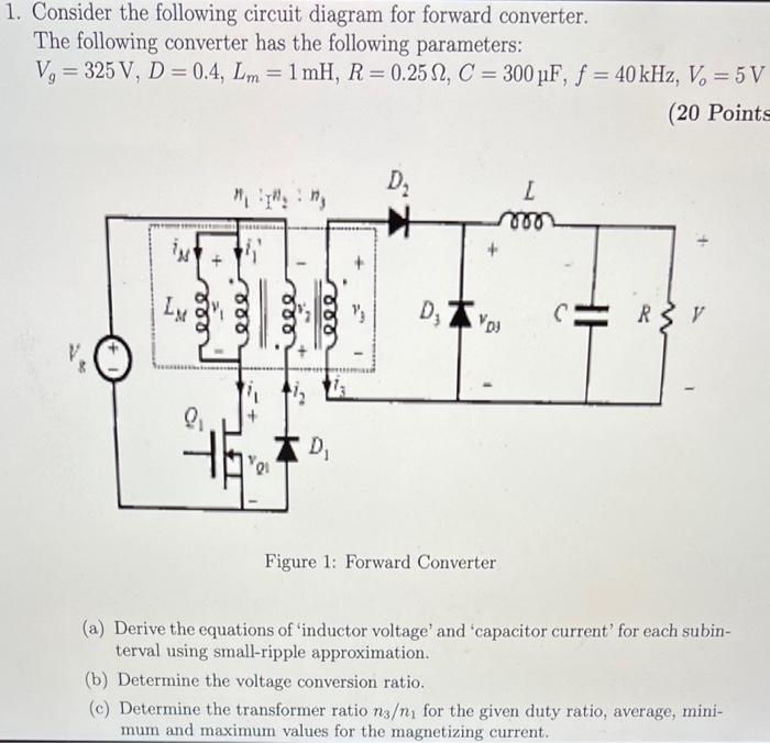Solved 1. Consider the following circuit diagram for forward | Chegg.com