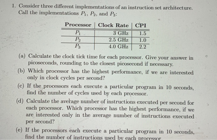 Solved 1. Consider three different implementations of an | Chegg.com