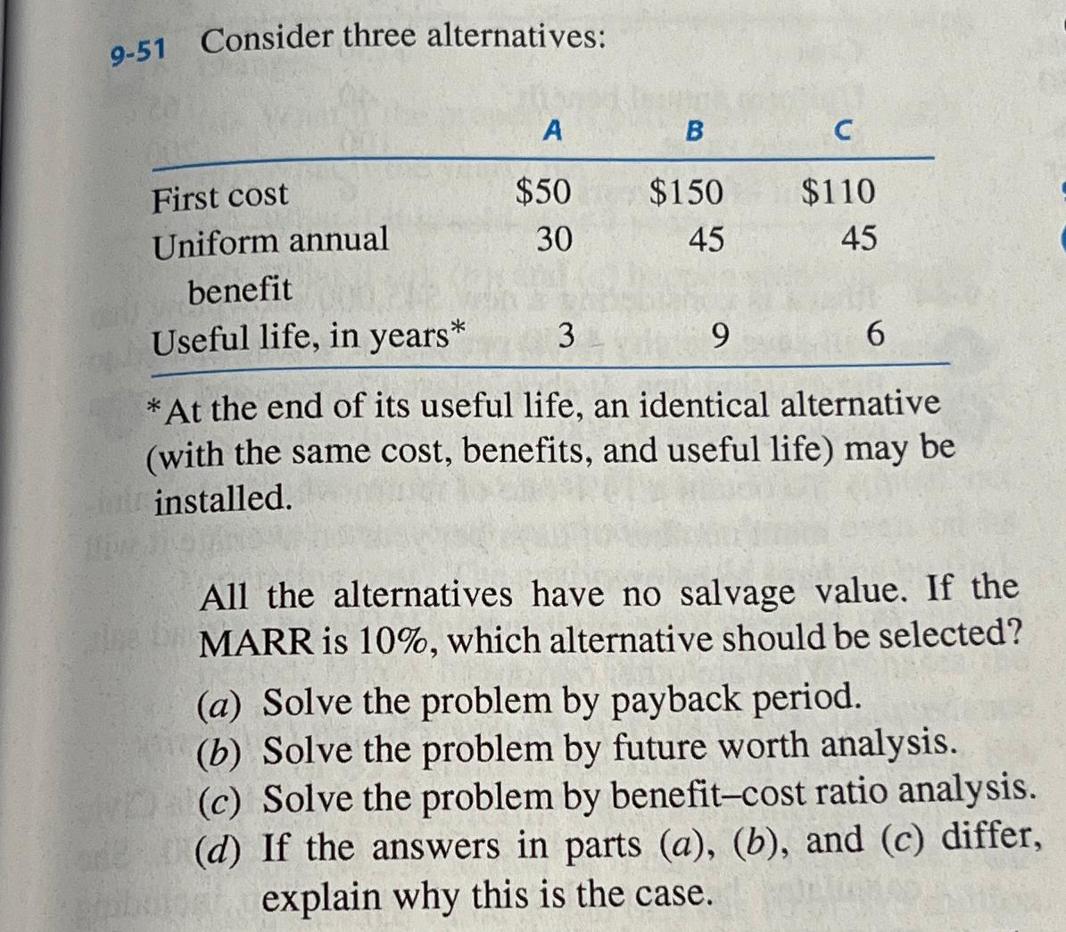 Solved 9-51 ﻿Consider three | Chegg.com
