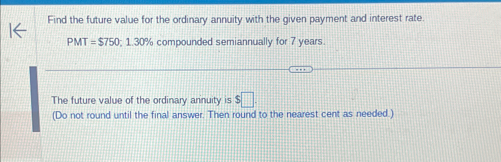 Solved Find the future value for the ordinary annuity with | Chegg.com