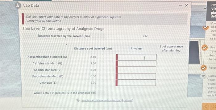 Solved Lab Data Did you report your data to the correct | Chegg.com