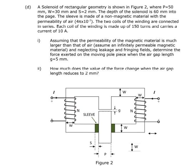 Solved d) A Solenoid of rectangular geometry is shown in | Chegg.com