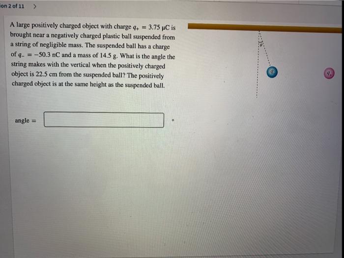 Solved A large positively charged object with charge | Chegg.com