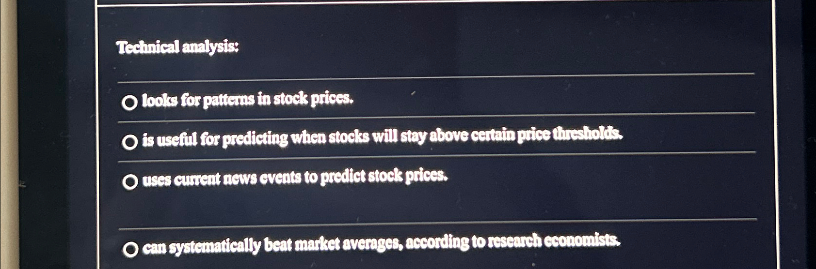Solved Technical analysis:tooks for pattems in stock | Chegg.com