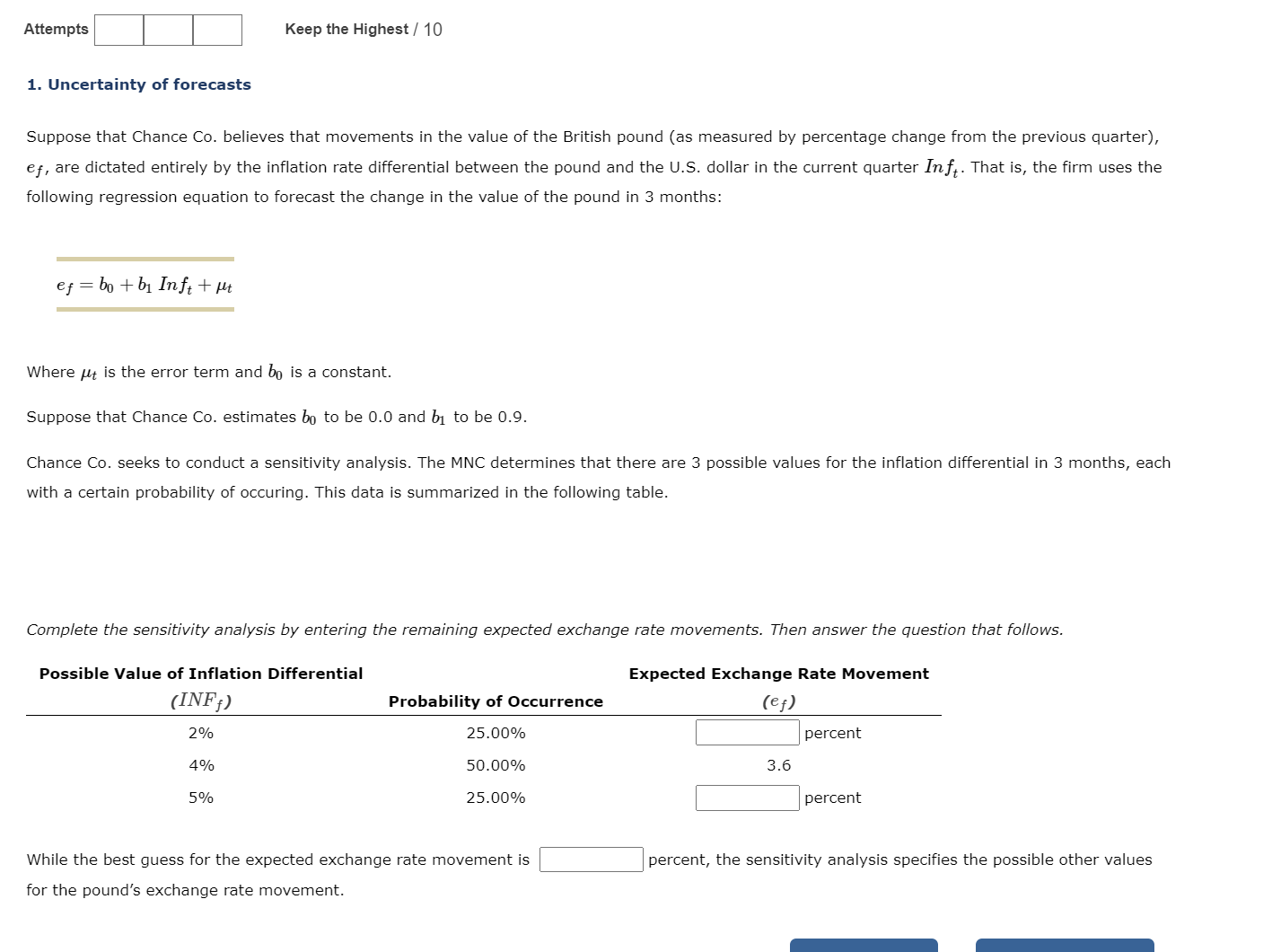 Solved Uncertainty of forecastsfollowing regression equation | Chegg.com