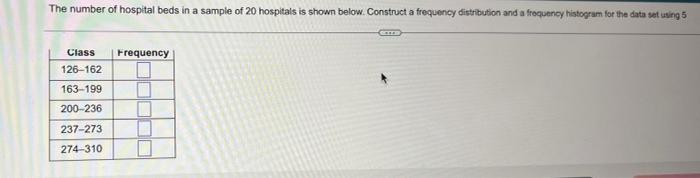 Solved The number of hospital beds in a sample of 20 | Chegg.com