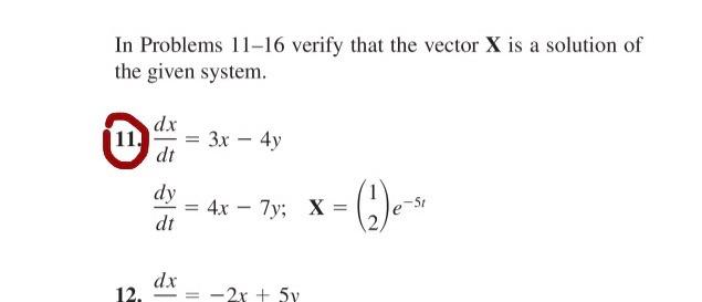 Solved EXERCISES 8.1 In Problems 1-6 write the linear system | Chegg.com
