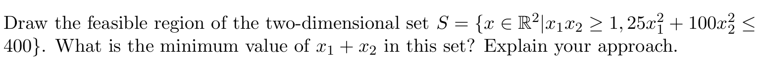 Solved Draw the feasible region of ﻿the two-dimensional set | Chegg.com