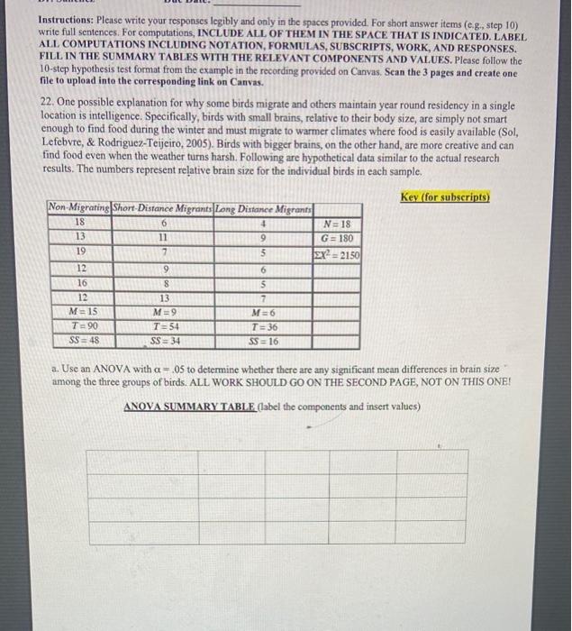 Solved Instructions: Please write your responses legibly and | Chegg.com