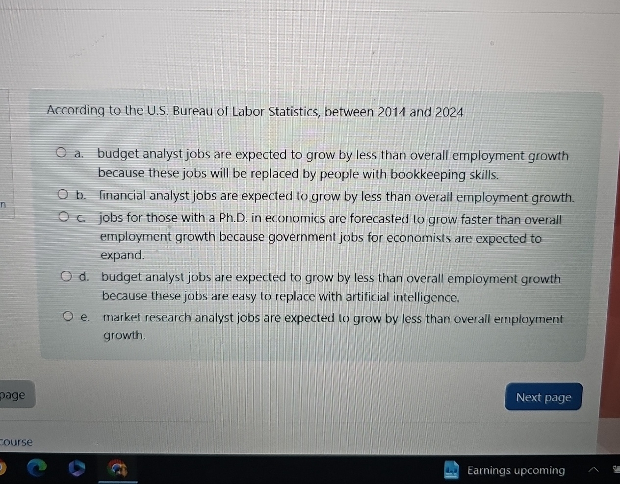 Solved According to the U.S. ﻿Bureau of Labor Statistics, | Chegg.com