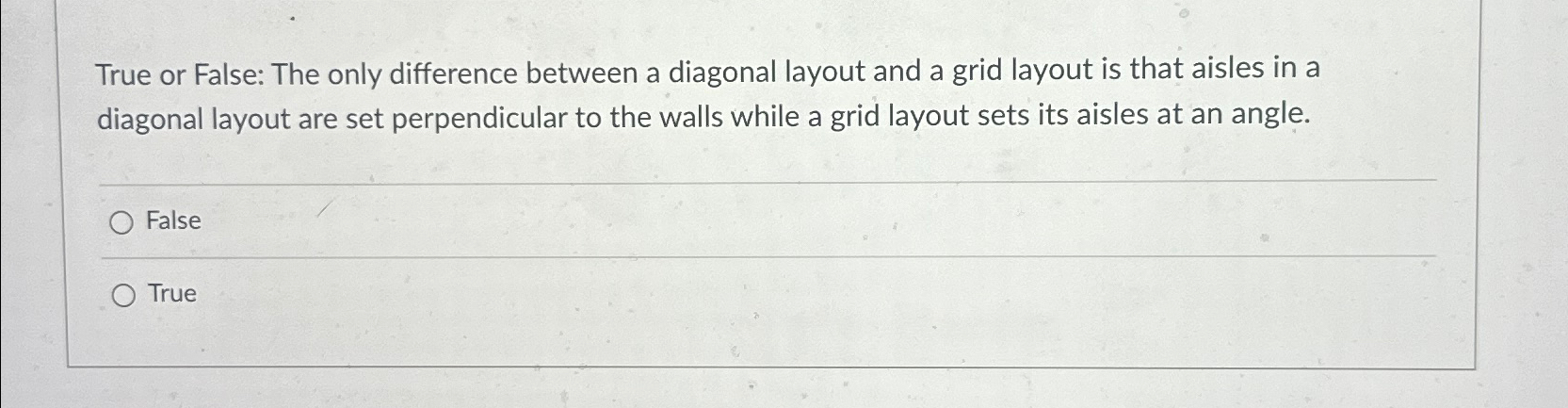 Solved True or False: The only difference between a diagonal | Chegg.com