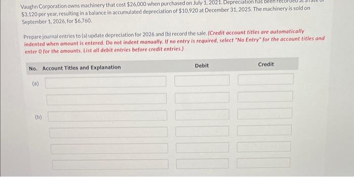 Solved September 1,2026 , for $6,760. Prepare journal | Chegg.com