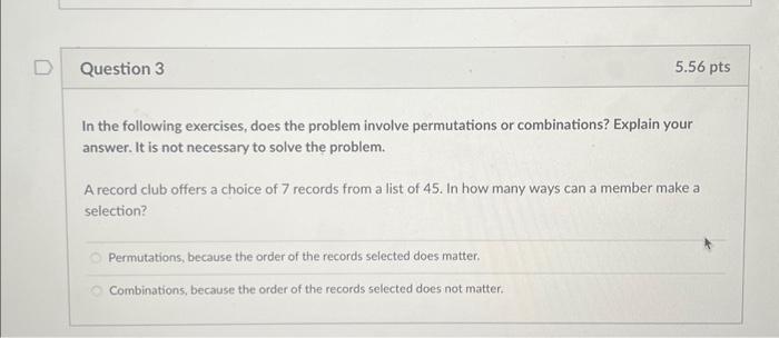 Solved In the following exercises, does the problem involve | Chegg.com