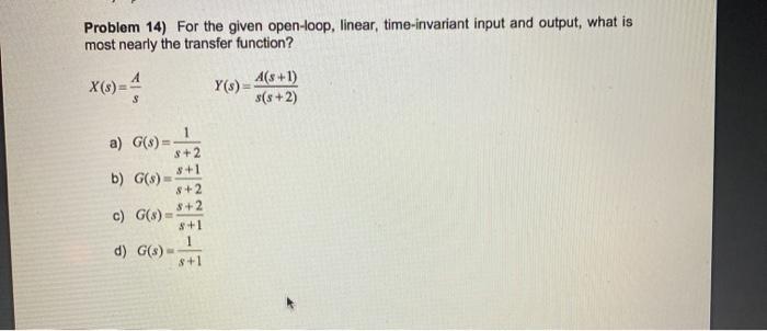 Solved Problem 14) For the given open-loop, linear, | Chegg.com