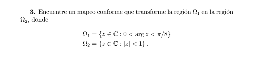 Solved 3. Encuentre un mapeo conforme que transforme la | Chegg.com