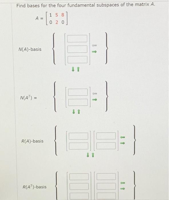 Solved Find bases for the four fundamental subspaces of the | Chegg.com