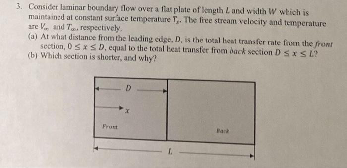 Solved 3. Consider laminar boundary flow over a flat plate | Chegg.com