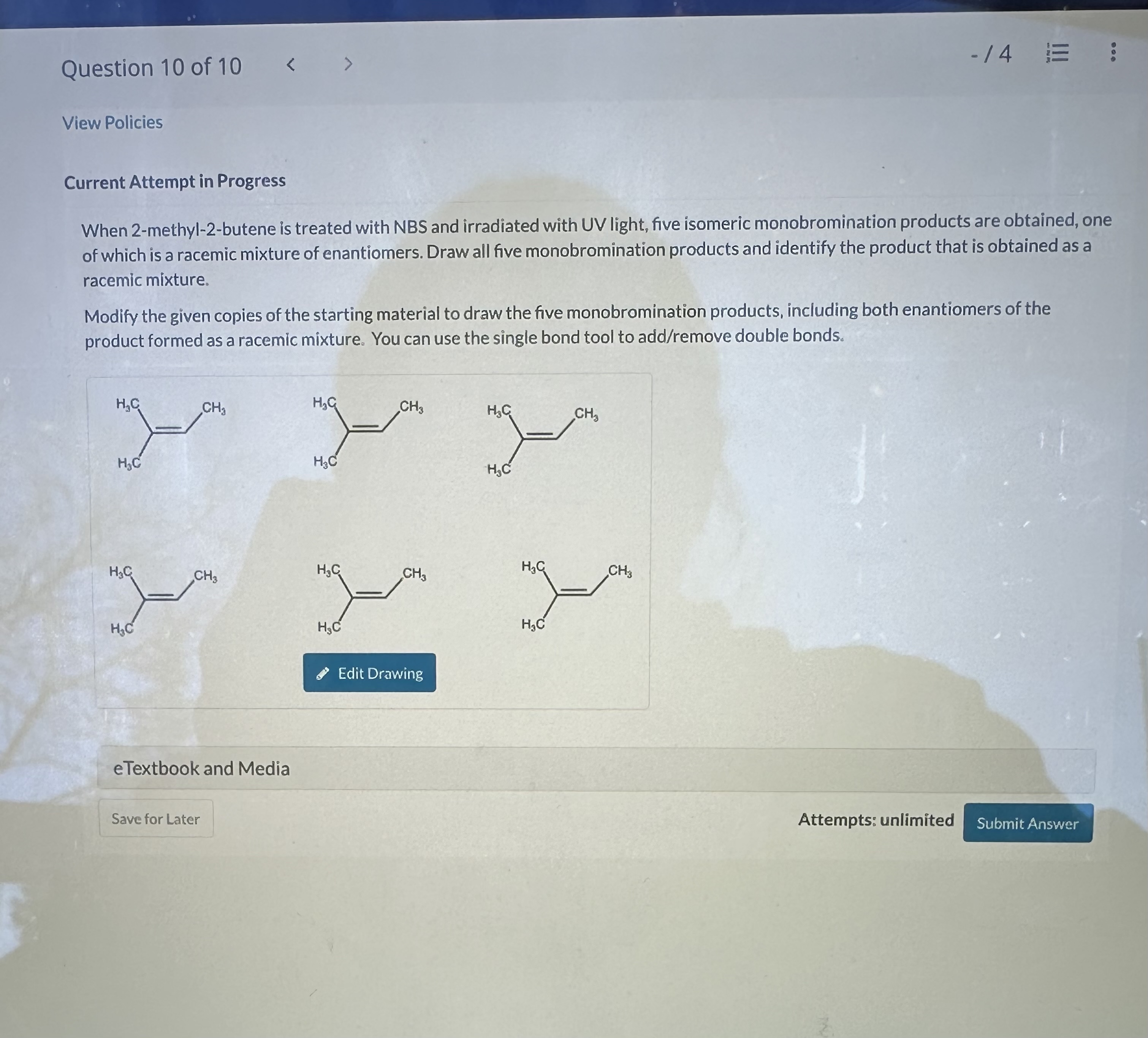 Solved Current Attempt in ProgressWhen 2-methyl-2-butene is | Chegg.com