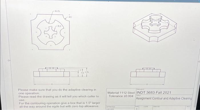 Solved write in CNC Machine Code please-R.75 R.5 R1 [1/6 | Chegg.com