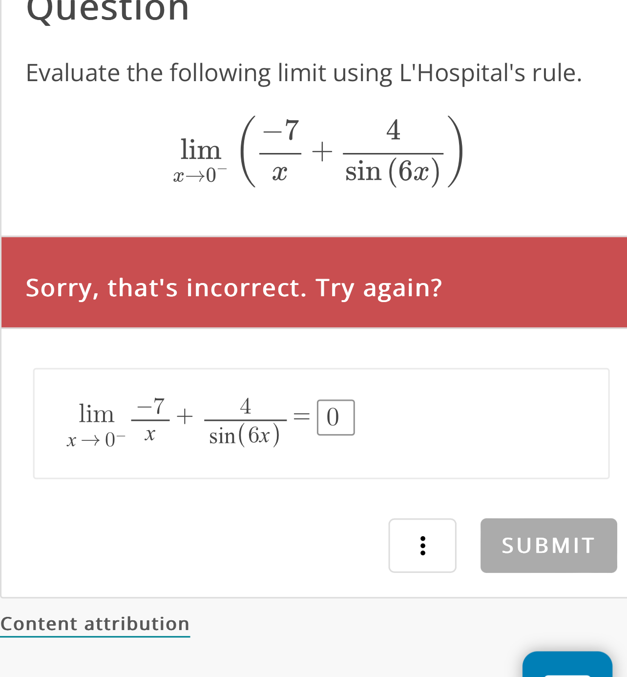 Solved Evaluate the following limit using L'Hospital's | Chegg.com