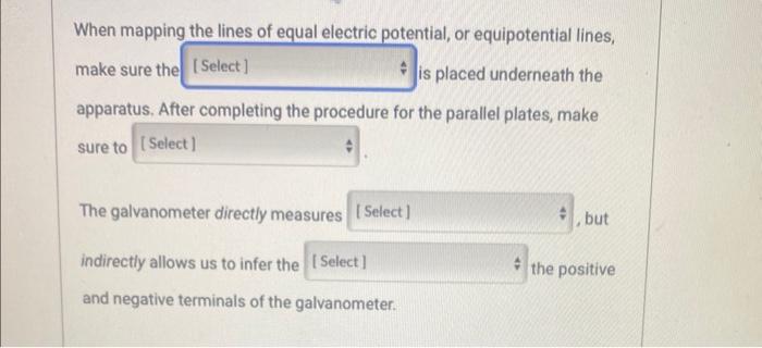 Solved When mapping the lines of equal electric potential, | Chegg.com
