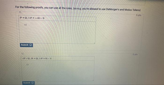 For the following proofs, you can use all the rules, | Chegg.com