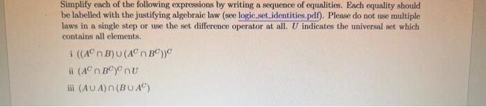 Solved Consider the bit string representation of sets A and | Chegg.com
