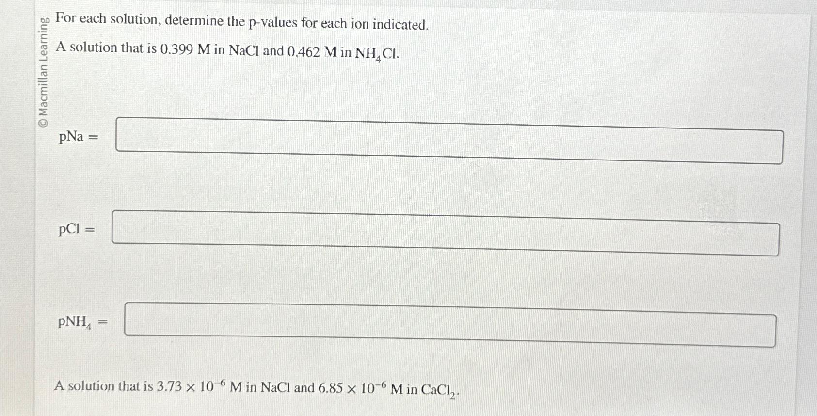 Solved For each solution, determine the p-values for each | Chegg.com