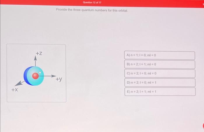 Solved Provide the three quantum numbers for this orbitat. | Chegg.com