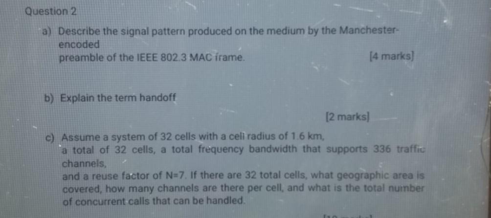 Solved Question 2 a) Describe the signal pattern produced on | Chegg.com