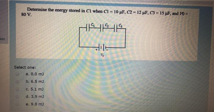 Solved Determine the energy stored in Cl when Cl = 10 uF, C2 | Chegg.com