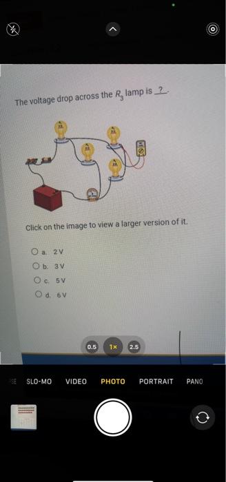 Solved The voltage drop across the R3 lamp is ? Click on the | Chegg.com