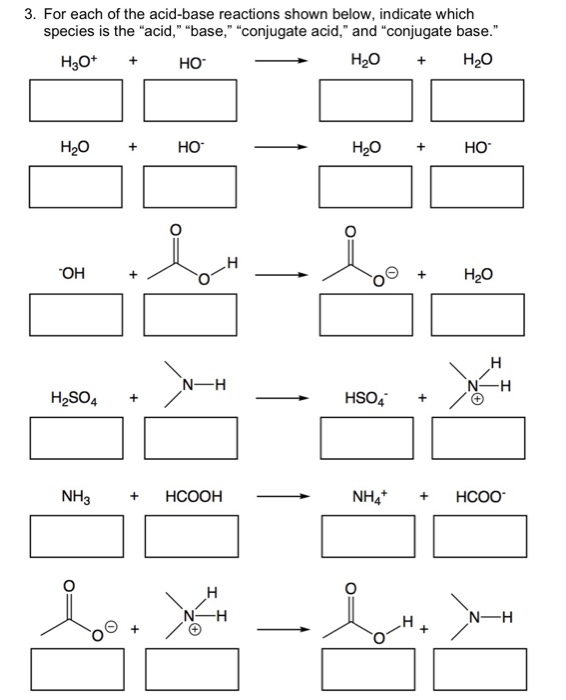 Solved 3. For each of the acid-base reactions shown below, | Chegg.com