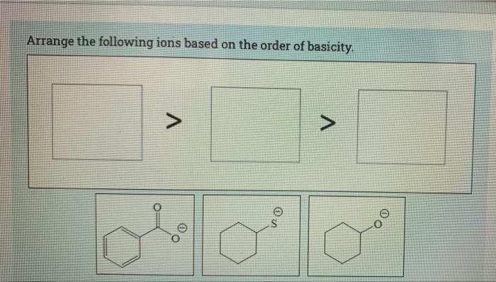 Solved Arrange the following ions based on the order of | Chegg.com