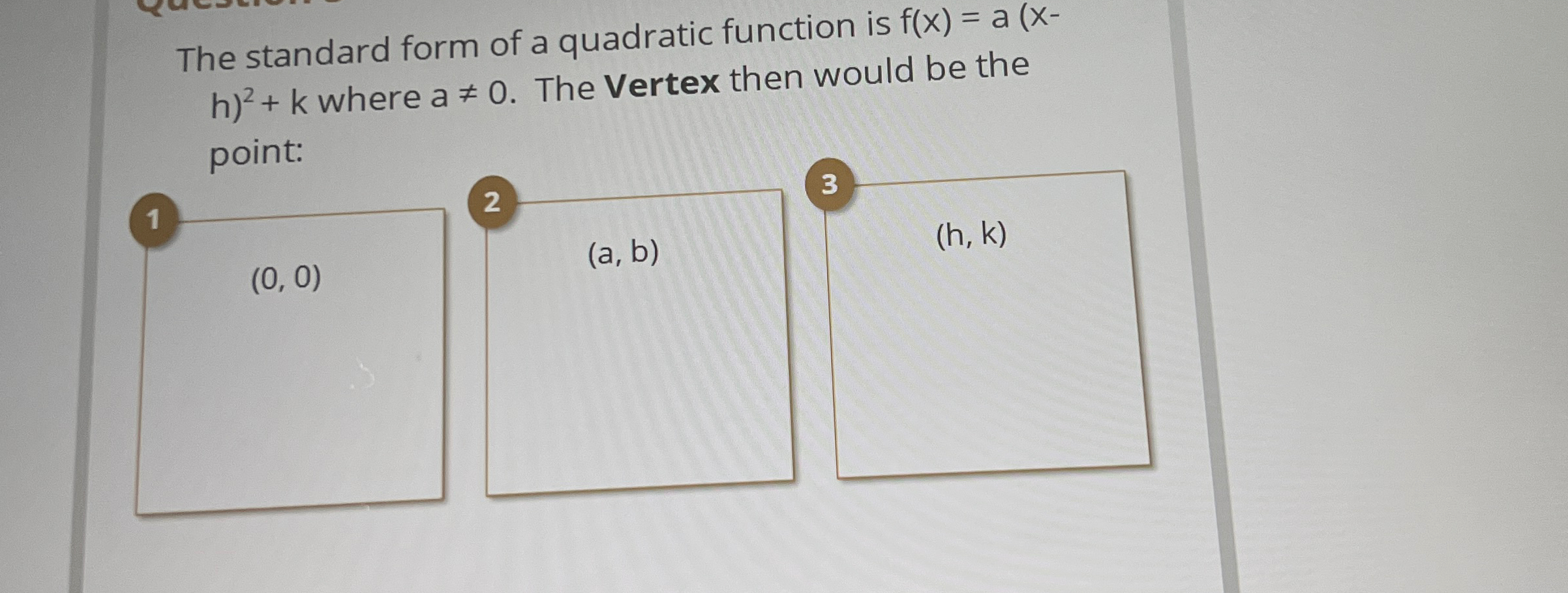 Solved The standard form of a quadratic function is h | Chegg.com