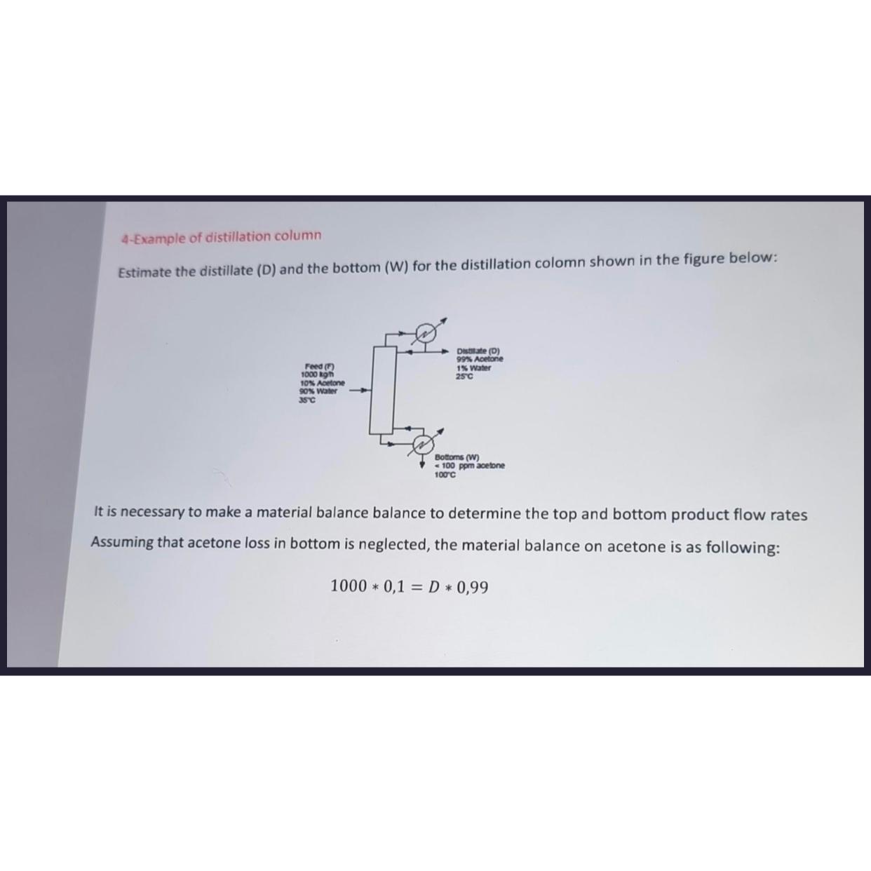 Solved 4-Example of distillation columnEstimate the | Chegg.com