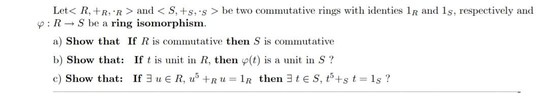 Solved Let and be two commutative rings with | Chegg.com