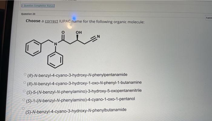 Solved Question 29 From the following structure, choose an | Chegg.com