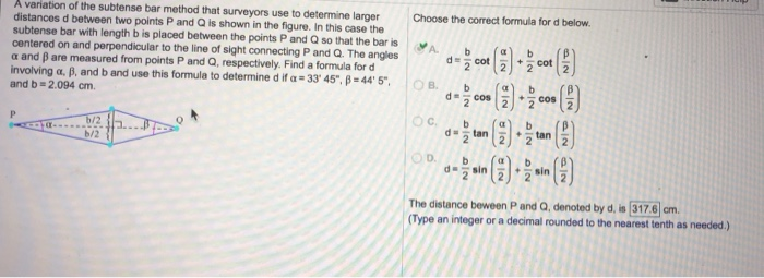 Solved A variation of the subtense bar method that surveyors | Chegg.com